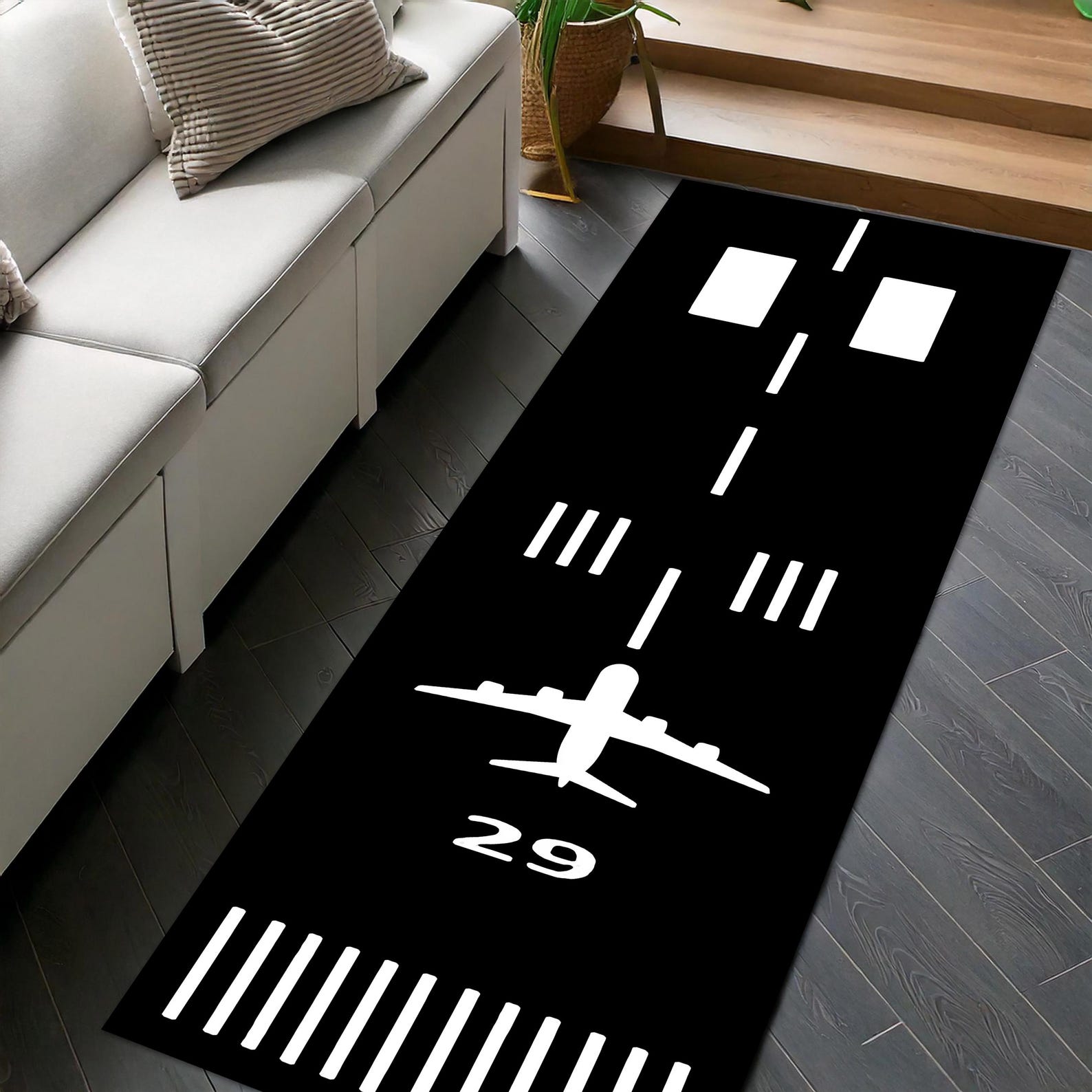 Airport Runway Road Rug | Kids Airplane Play Mat | Fun Flight Game ...