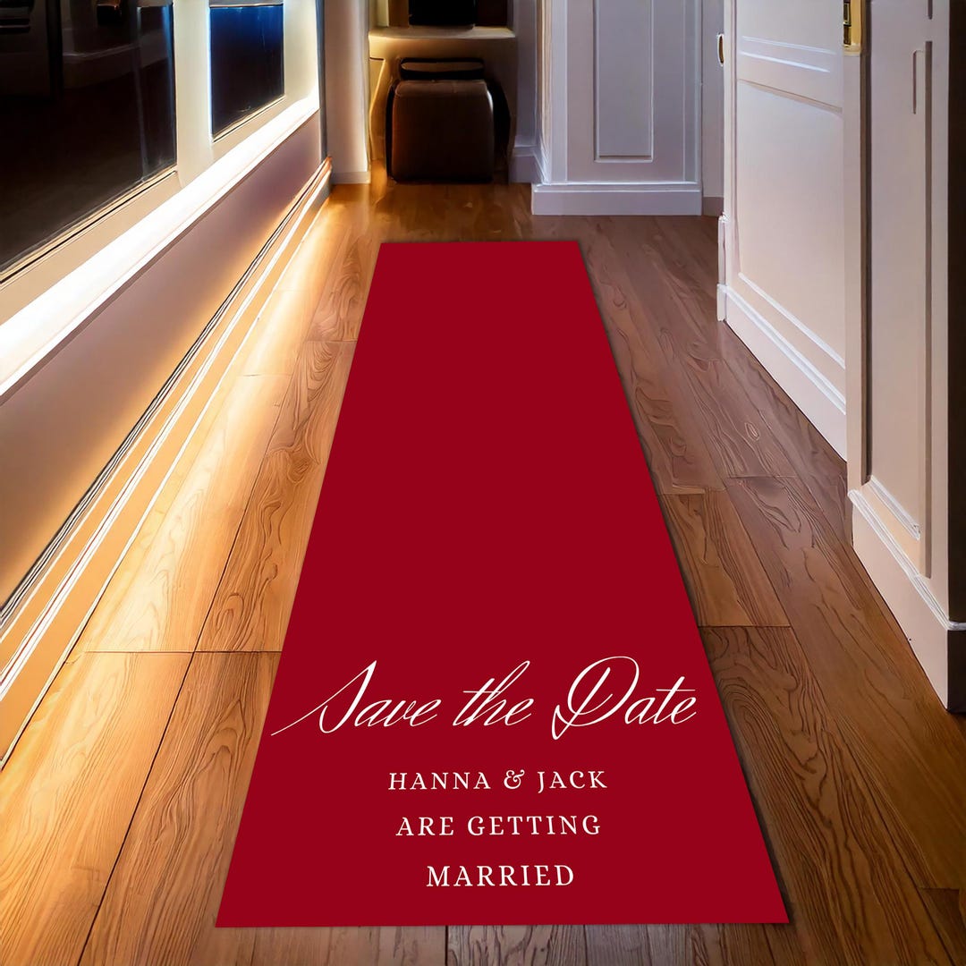 Personalized Red Wedding Aisle Runner Rug | Customizable Wedding ...