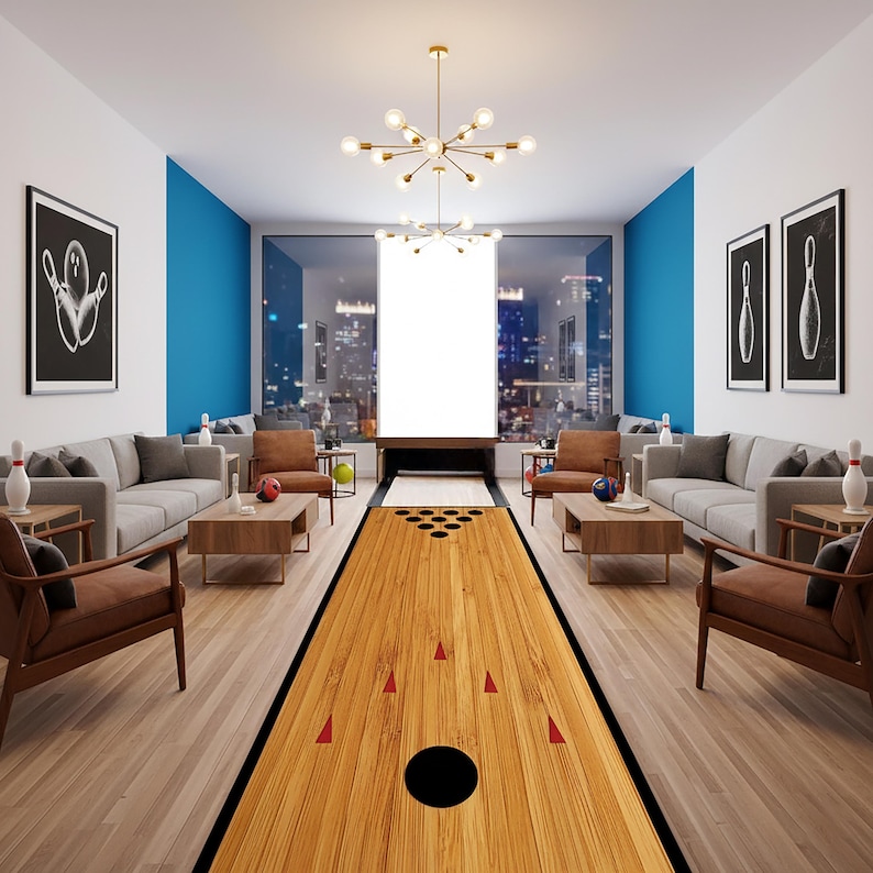Bowling Lane Runner Rug | Kids & Teens Bowling Game Carpet | Fun ...