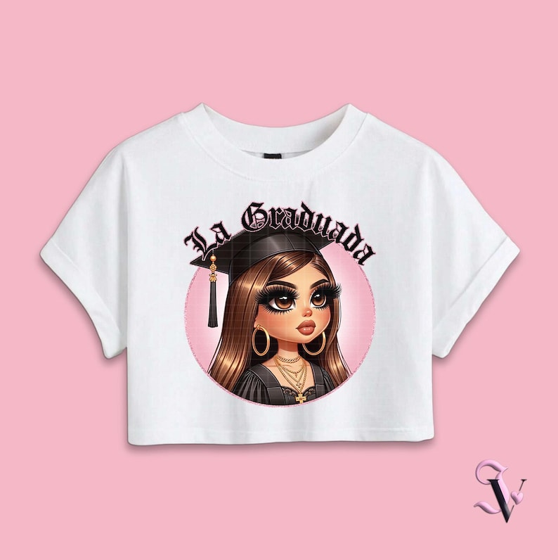 La Graduada Chicana Graduation PNG Chibi Style Latina Design for ...