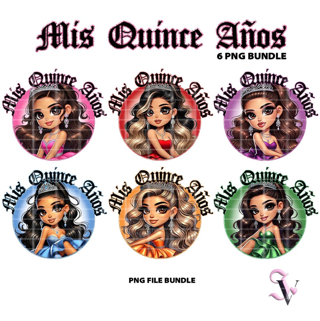 Mis Quince Años Chicana PNG Bundle Quinceañera Mis XV Años Latina ...
