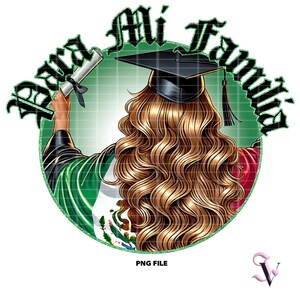 Chicana Graduation PNG Bundle La Graduada Chibi Style Latina Design for ...