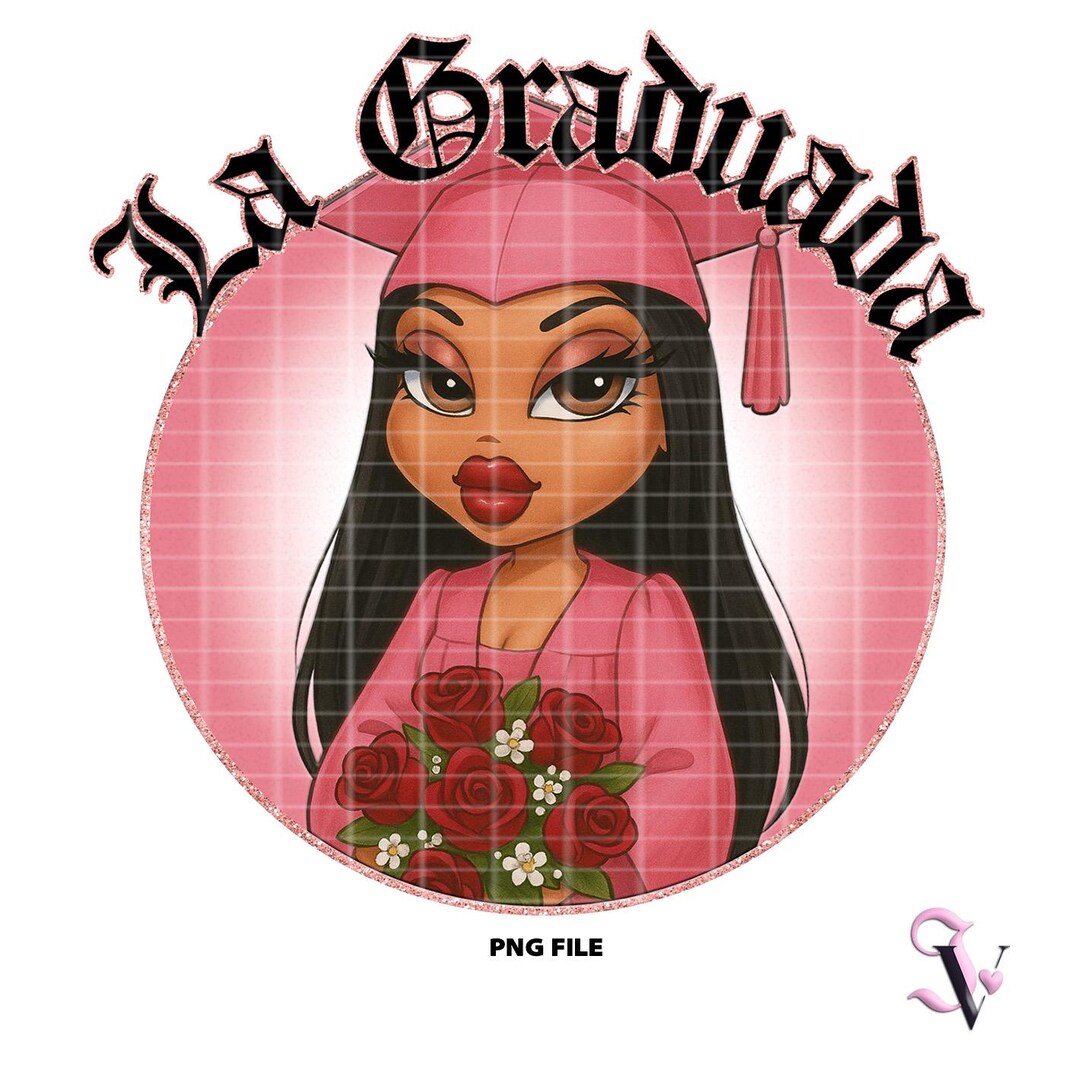 La Graduada Chicana Graduation PNG Chibi Style Latina Design for ...