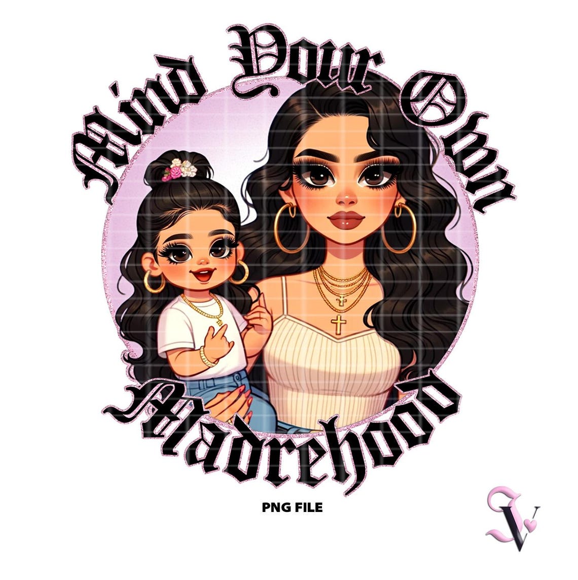 Chicana Mom PNG: Old School Chola Chibi Latina Design (digital Download ...
