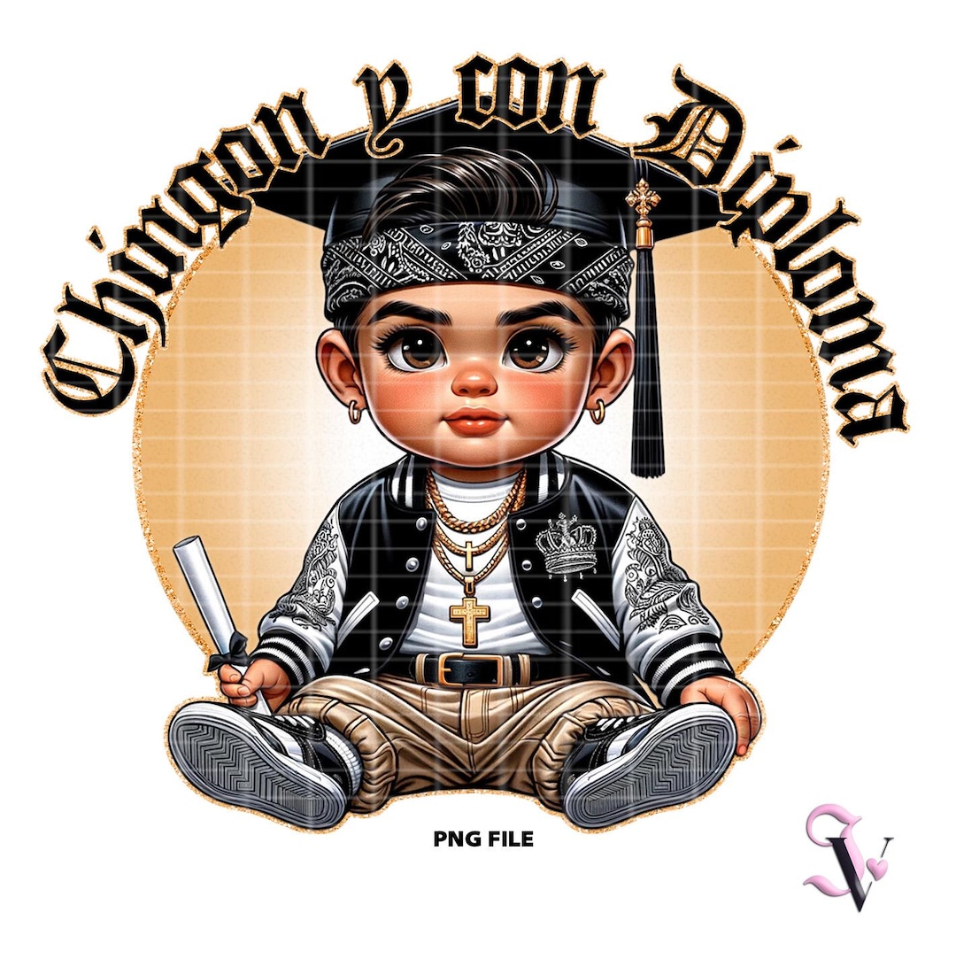Chingon Y Con Diploma Chicano Graduation PNG El Graduado Chibi Style ...