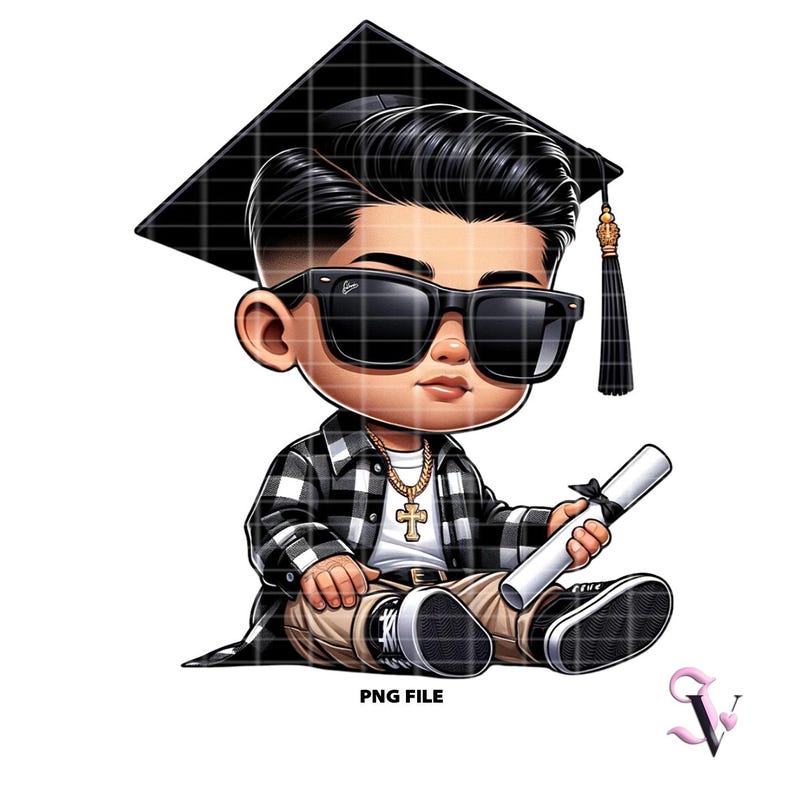 Chicano Graduation PNG Bundle El Graduado Chibi Style Latino Design for ...