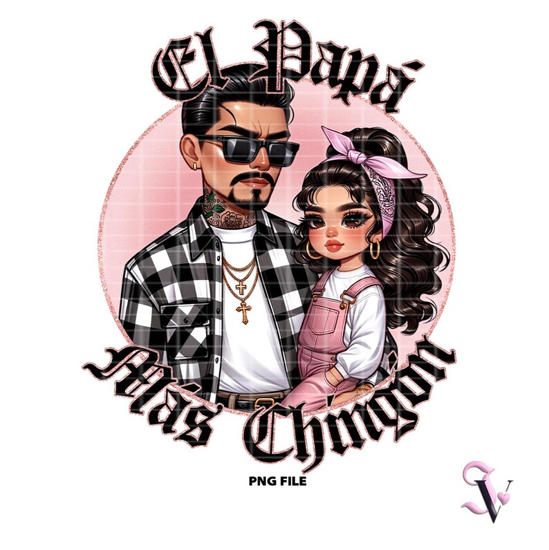 Chingon Chicano Dad PNG Feliz Dia Del Padre Chibi Style Latino Father's ...