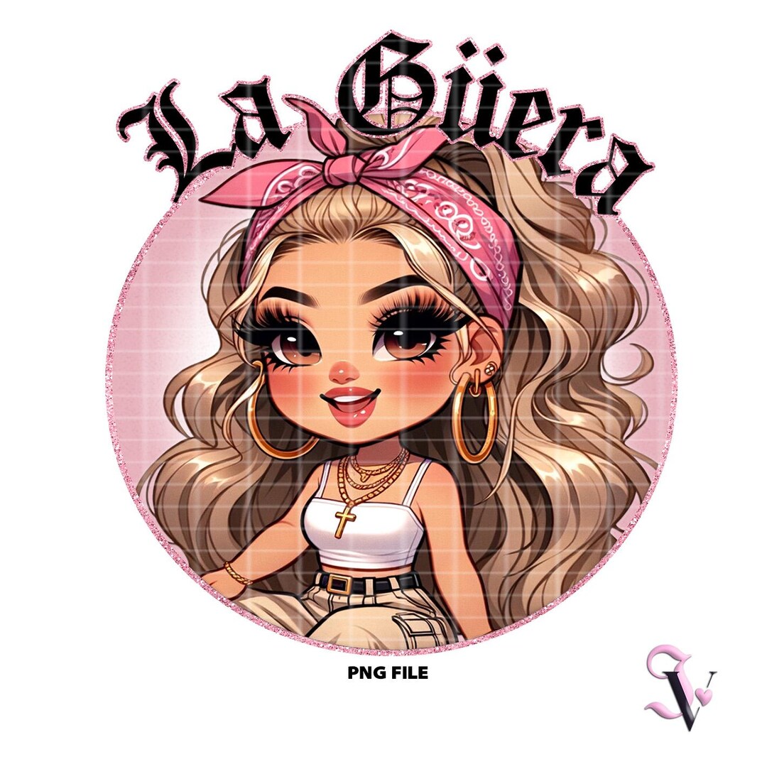 La Guera Old School Chicana PNG Old School Chola Chibi Style Latina ...