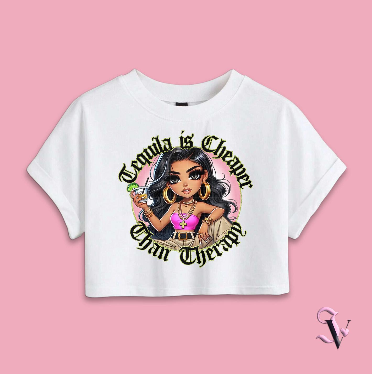 Tequila Cheaper Than Therapy Chicana PNG - Cinco De Mayo Latina Design ...