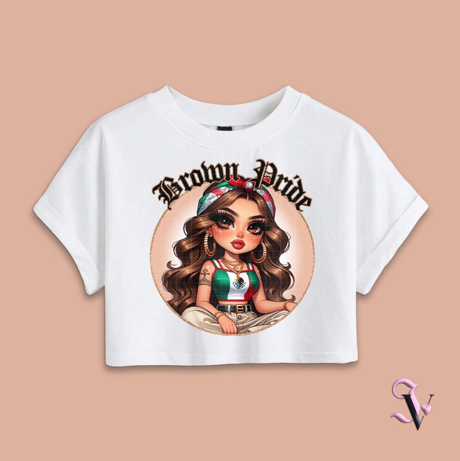 Brown Pride Chicana PNG: Mexican Independence Chola Design (digital ...