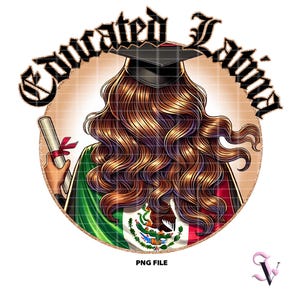 Chicana Graduation PNG Bundle La Graduada Chibi Style Latina Design for ...