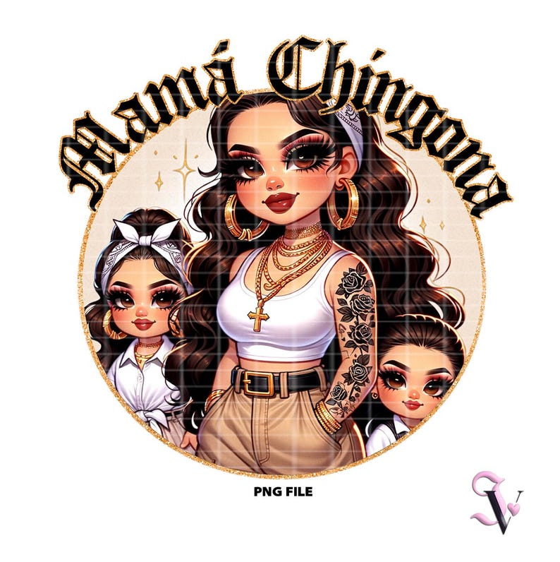 Mama Chingona Chicana Mom PNG: Chibi Latina Design (digital Download ...
