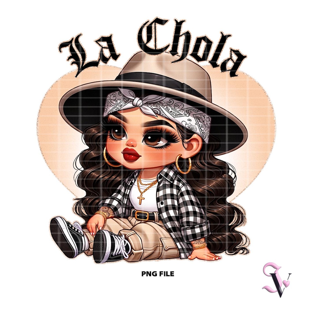 La Chola Old School Chicana PNG Old School Chola Chibi Style Latina ...