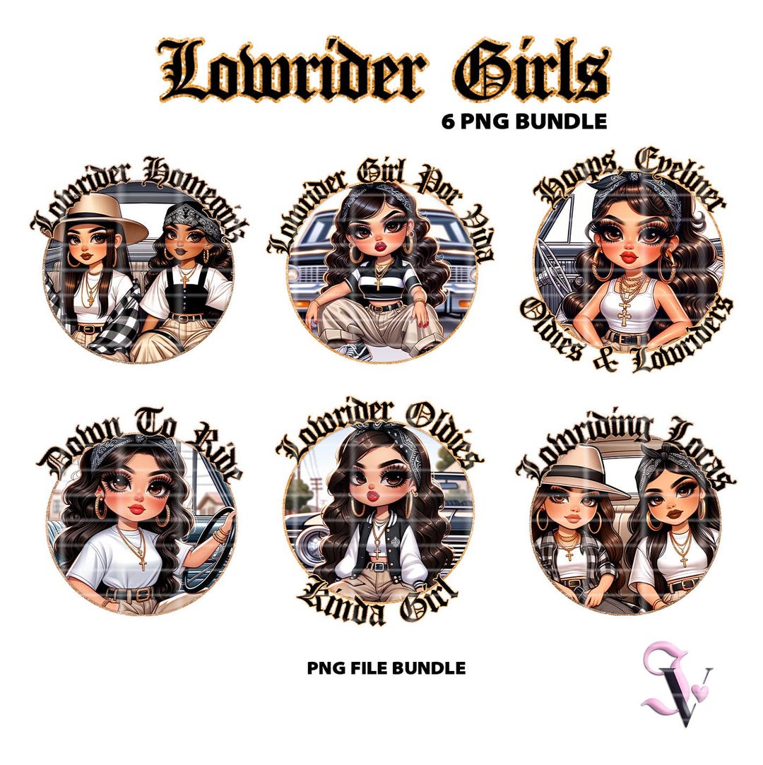 Chicana Lowrider PNG Bundle: Old School Chola Designs (digital Download ...