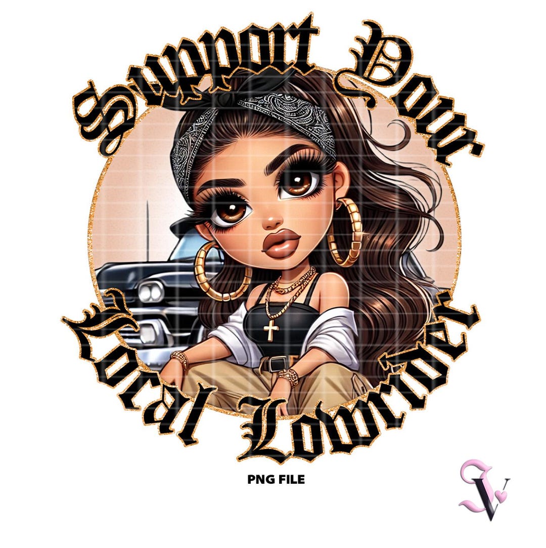 Chicana PNG Chicano Lowrider Support Your Local Lowrider Chibi Style ...