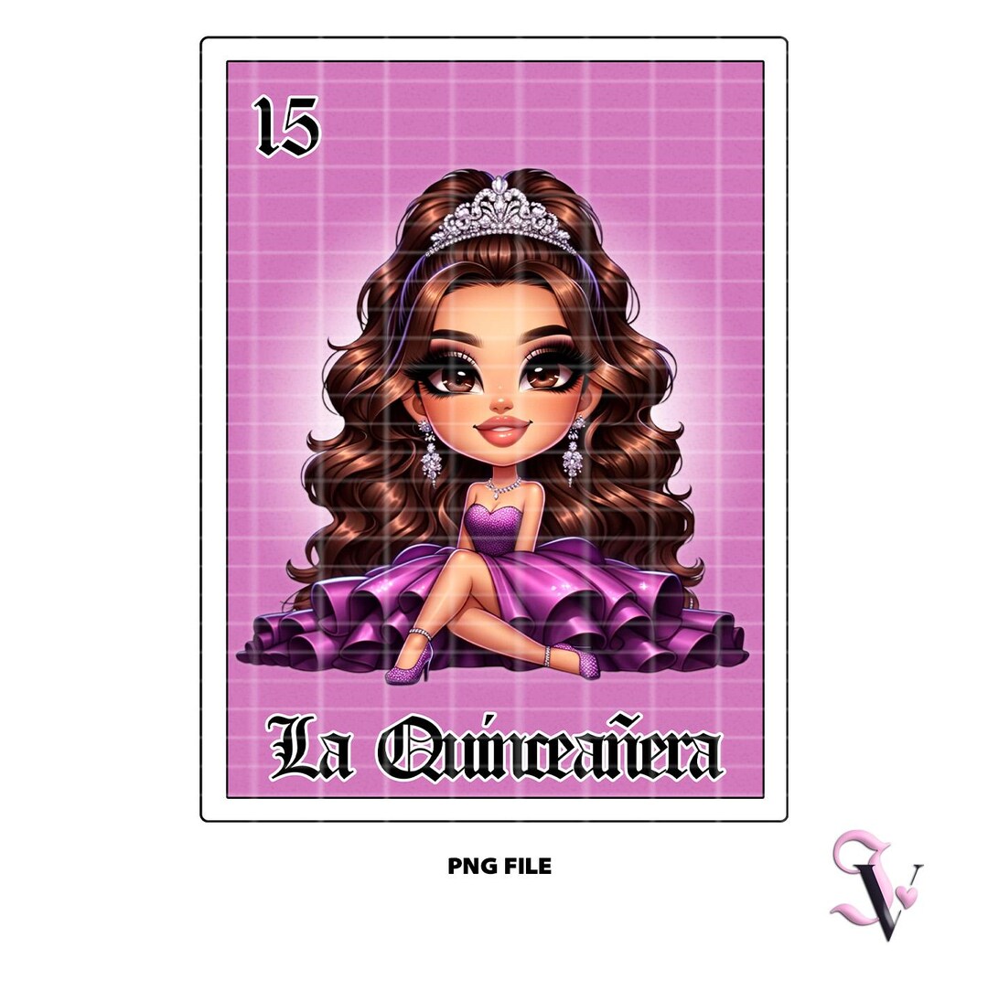 Mis Quince Años Lotería Card Chicana PNG Quinceañera Mis XV Años Latina ...