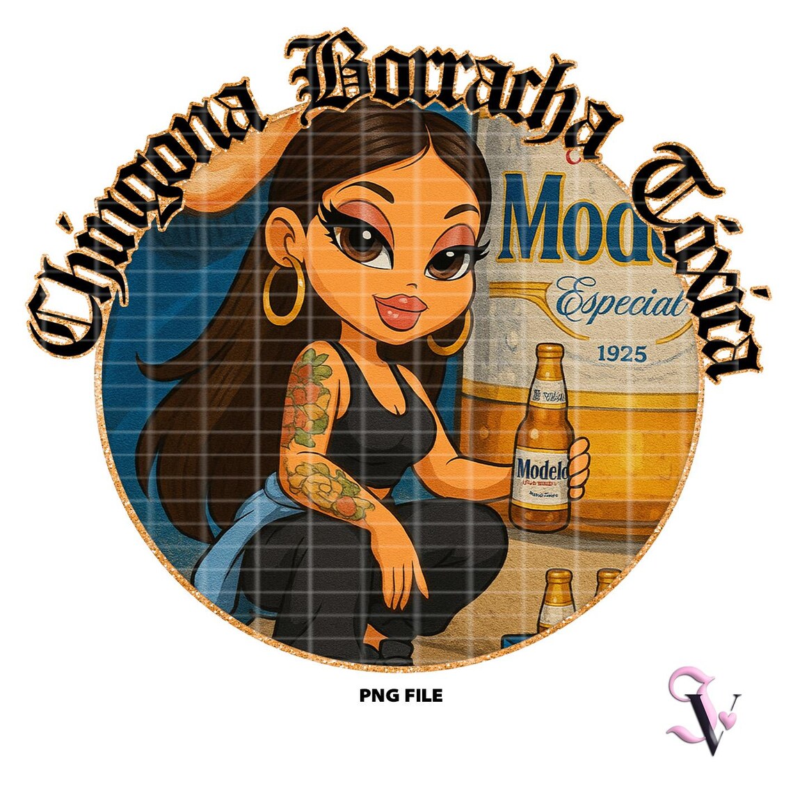 Chingona Borracha Chola PNG: Latina Sublimation Design (digital ...