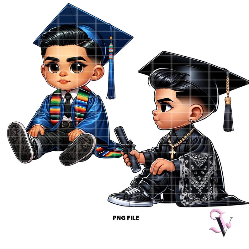 Chicano Graduation PNG Bundle El Graduado Chibi Style Latino Design for ...