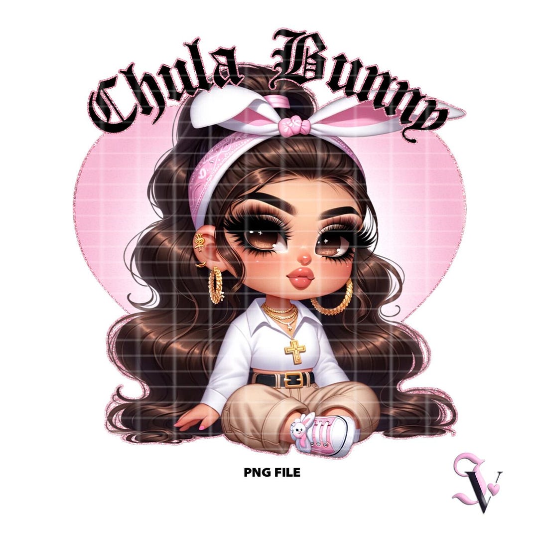 Chula Bunny Chicana Easter PNG Old School Chola Chibi Style Latina ...