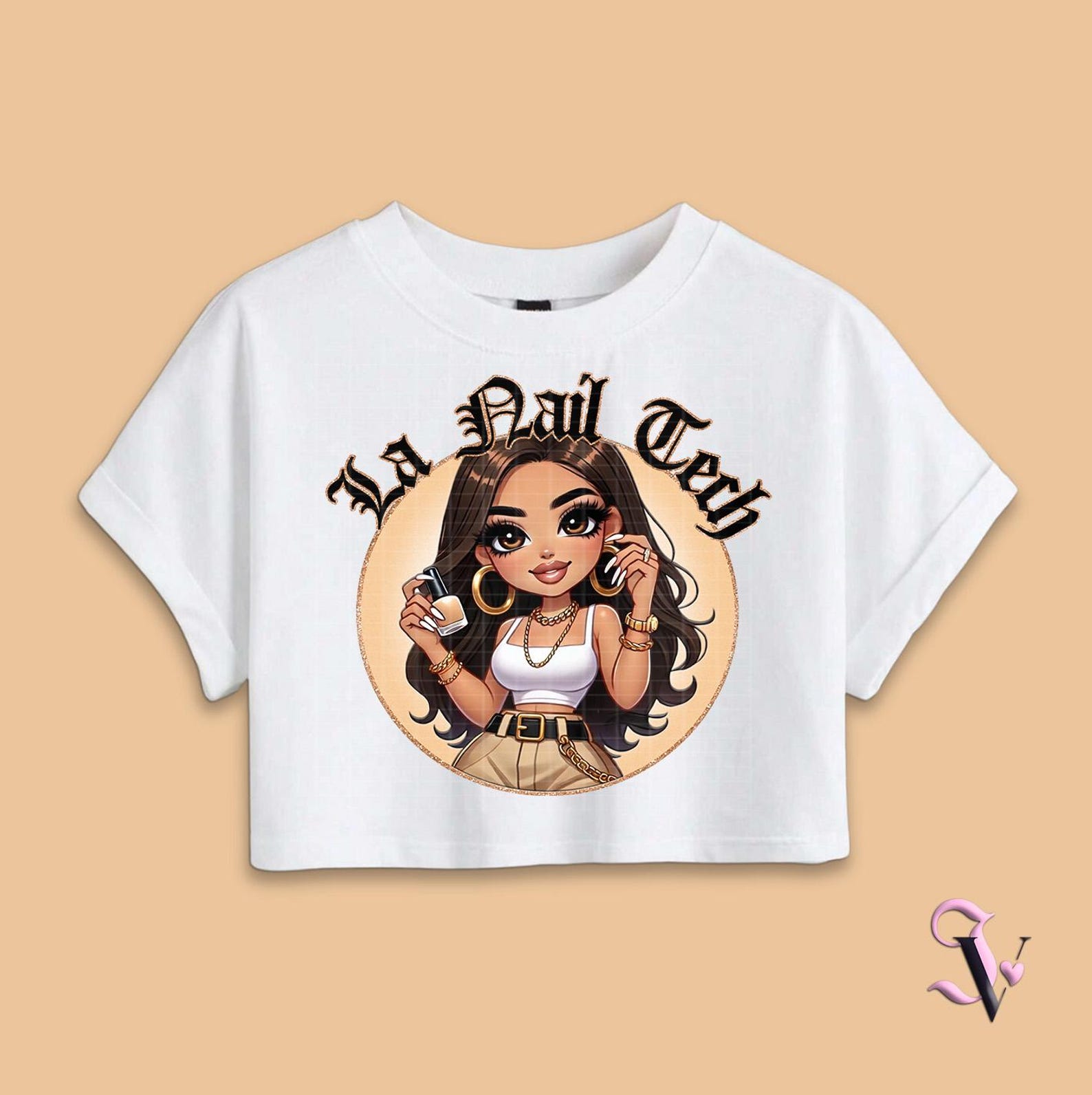 Chicana Nail Tech PNG: Old School Chola Chibi Design (digital Download ...
