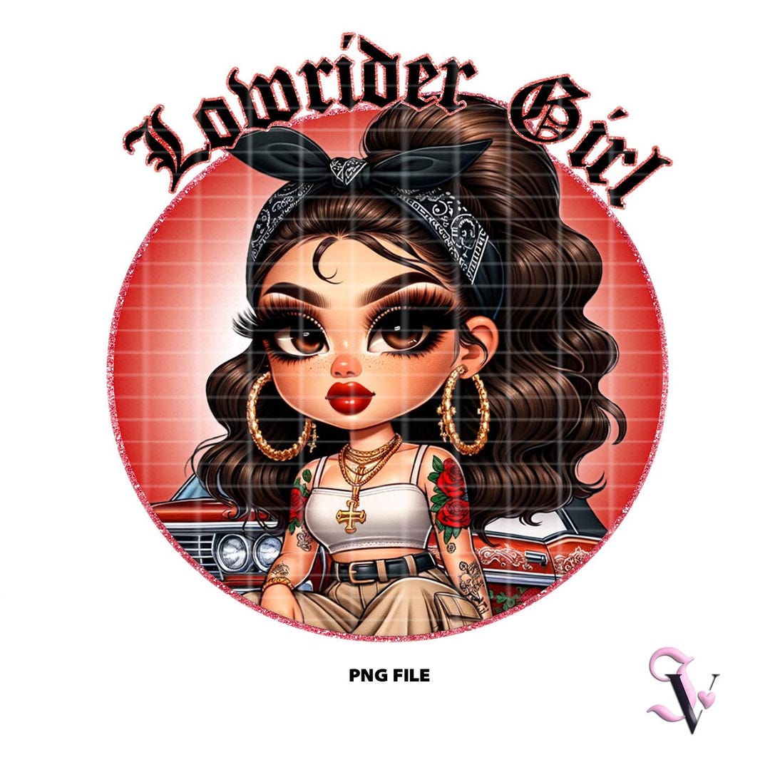 Lowrider Chicana PNG Chicano Lowrider Old School Chola Chibi Style ...