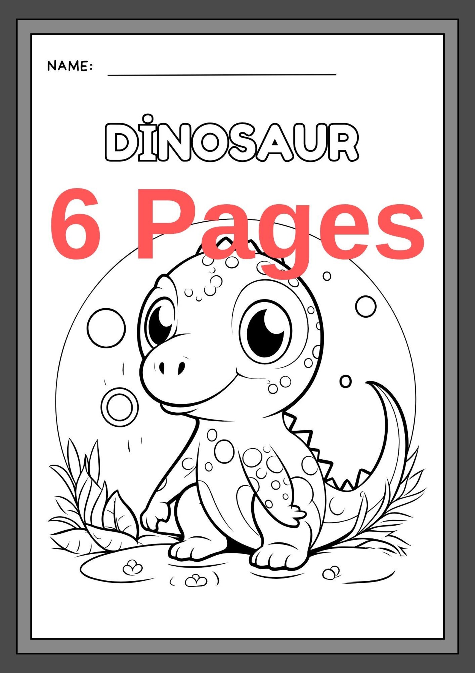 Dinosaur Coloring Book PDF - Fun and Creative Dinosaur Coloring 6 Pages ...