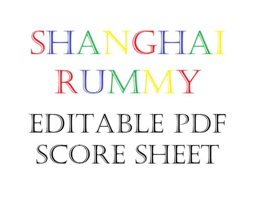 Shanghai Rummy Card Game Scoring Sheet: Editable on Mobile/tablet ...