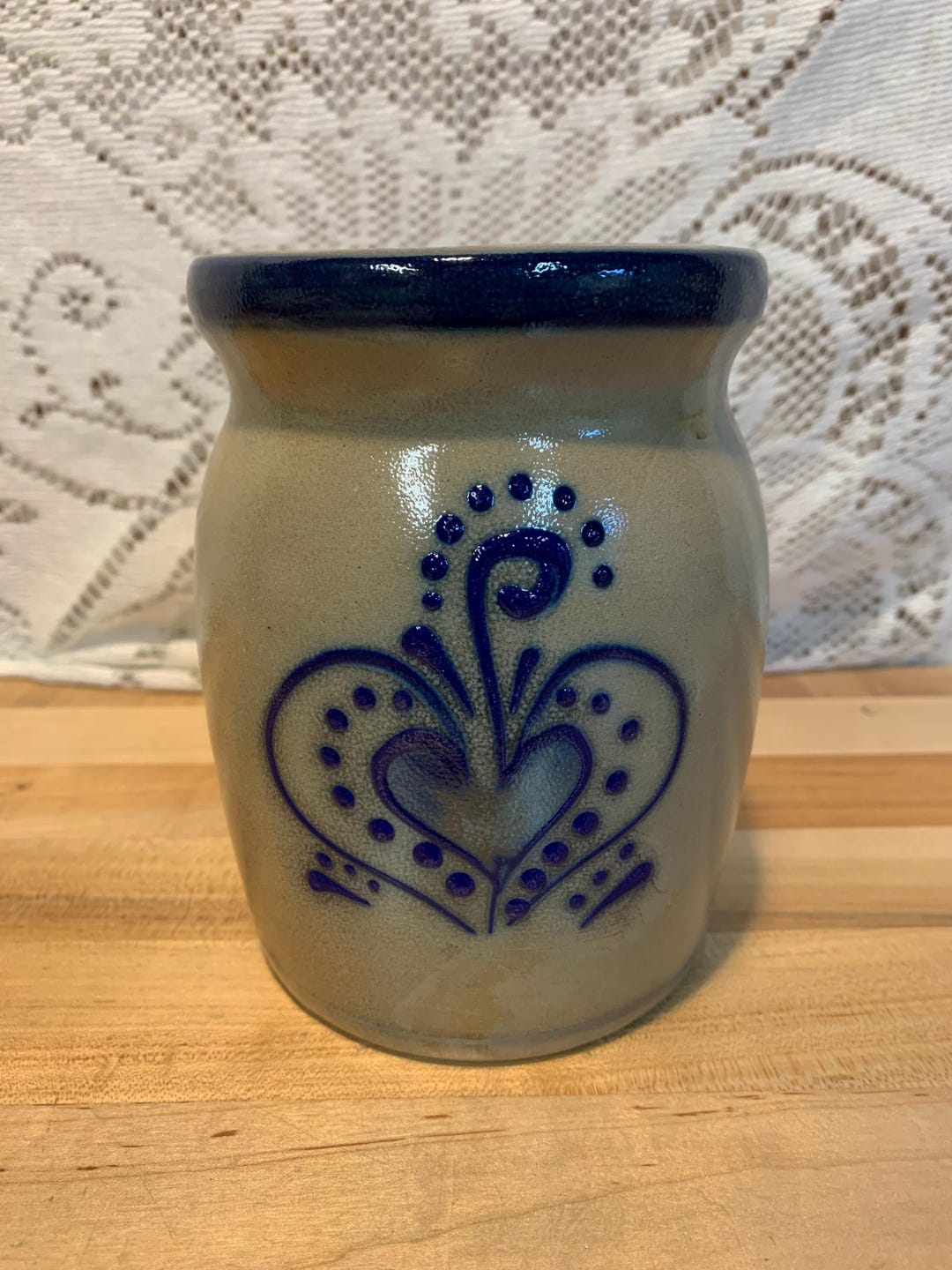BBP Beaumont Brothers Pottery Salt Glazed 5 3/4 Inch Heart Crock - Etsy