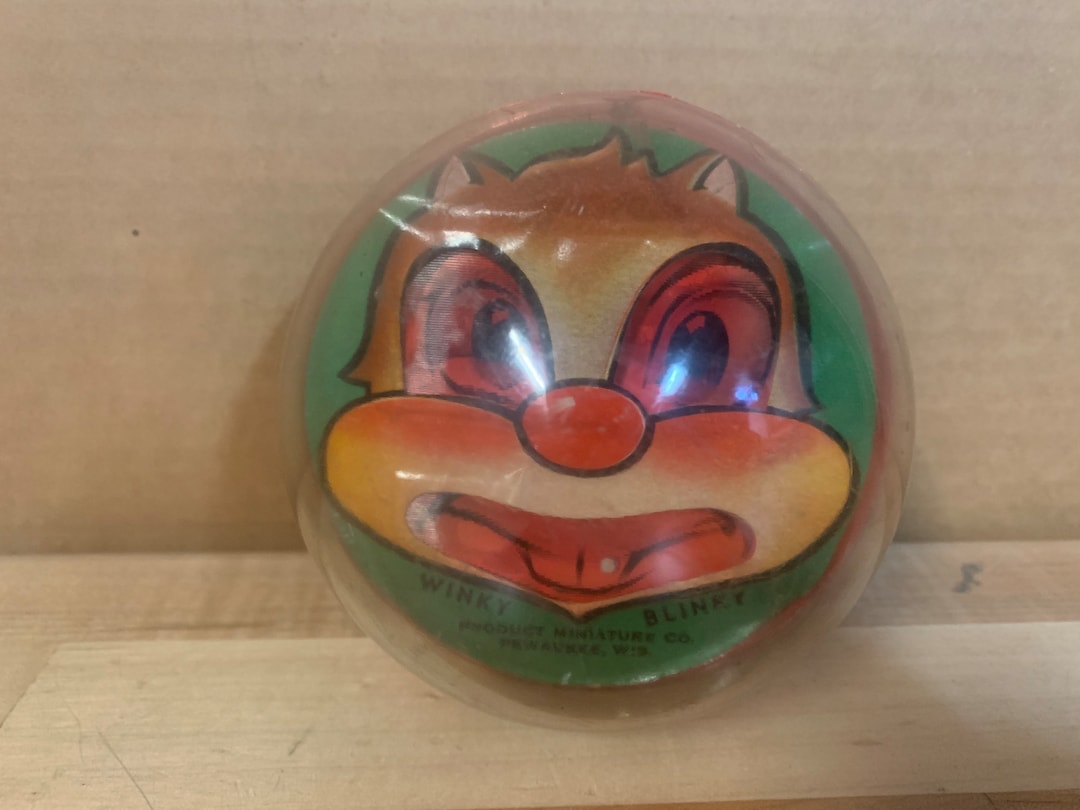 Vintage Winky Blinky Toy Hard Plastic Ball - Etsy