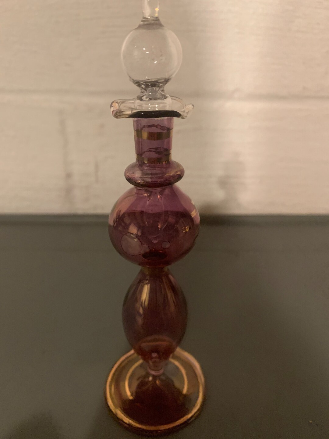 Egyptian Light Purple Glass Perfume Bottle With Stopper - Etsy