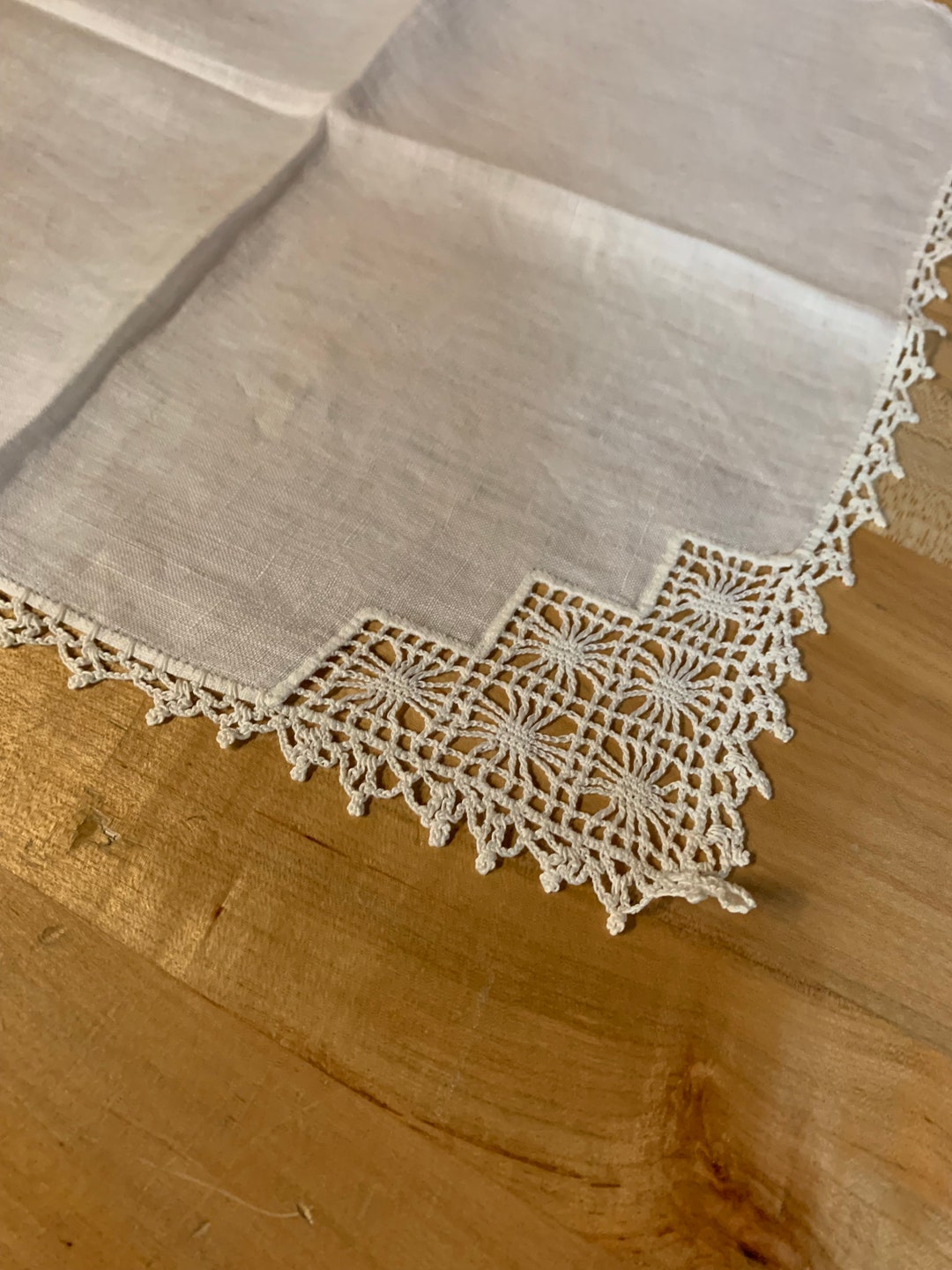 Vintage Hand Crochet Hankie Handkerchief - Etsy