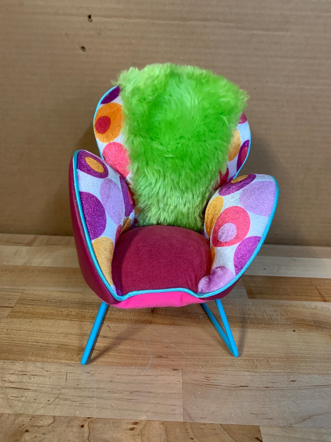 Groovy Girl Plush Manhatten Faux Fur Back Colorful Chair - Etsy