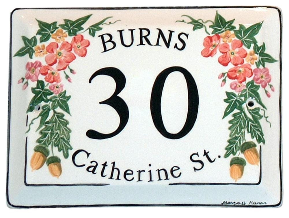 Custom Painted Ceramic House Sign, Thistle Address Plaque, Personalized ...