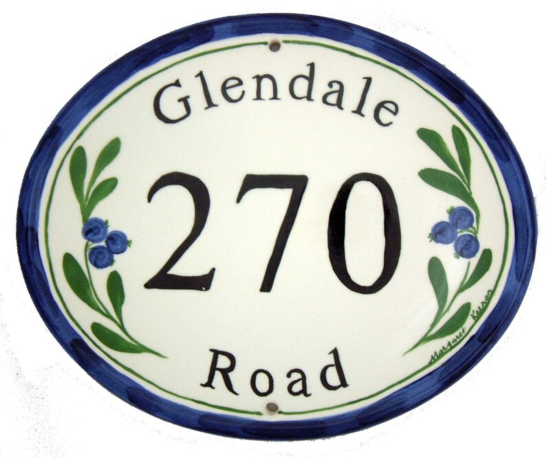 Custom Painted Ceramic Address Sign / Personalized House Plaque by ...
