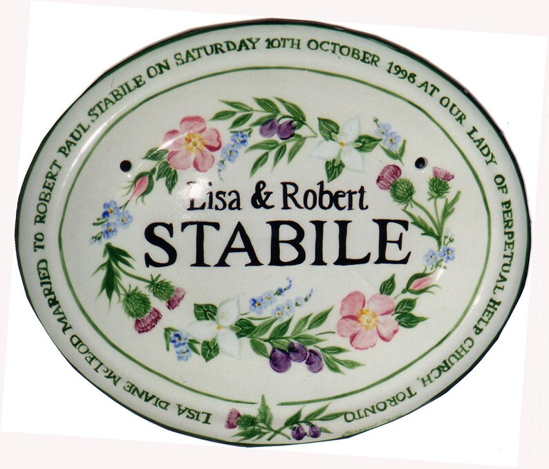 Custom Painted Ceramic House Sign / Personalized Wedding Plaque by ...