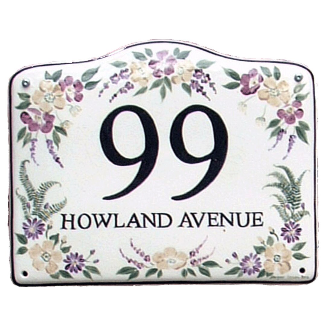 Custom Painted Ceramic Address Sign / Personalized House Plaque by ...