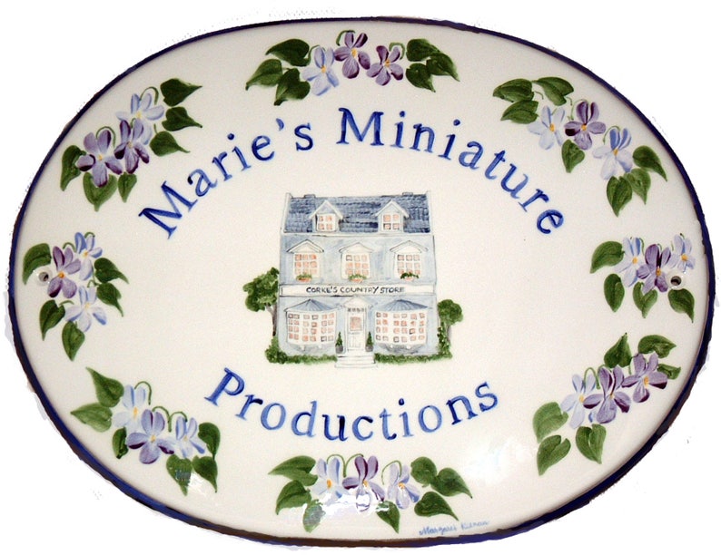 Custom Painted Ceramic Cottage Sign / Personalized Address Plaque by ...