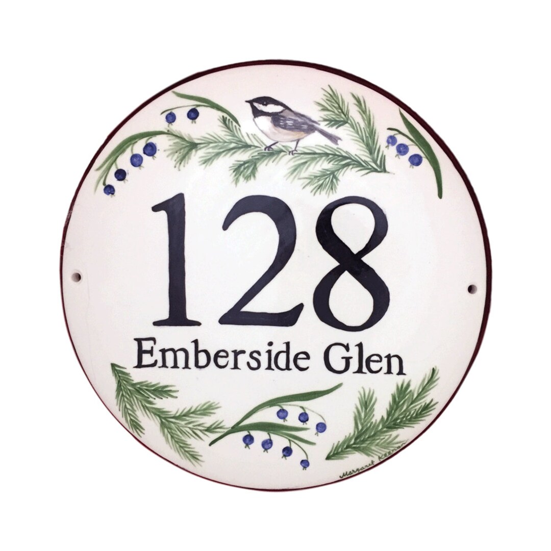 Custom Painted Ceramic Address Sign / Personalized House Plaque by ...