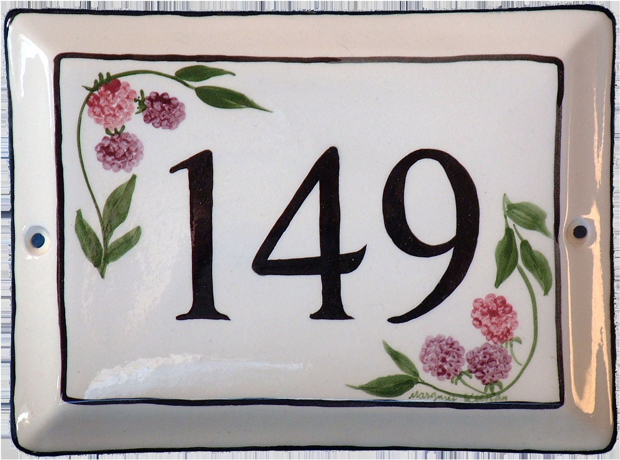 Custom Painted Ceramic House Sign / Address Plaque by Margaret - Etsy
