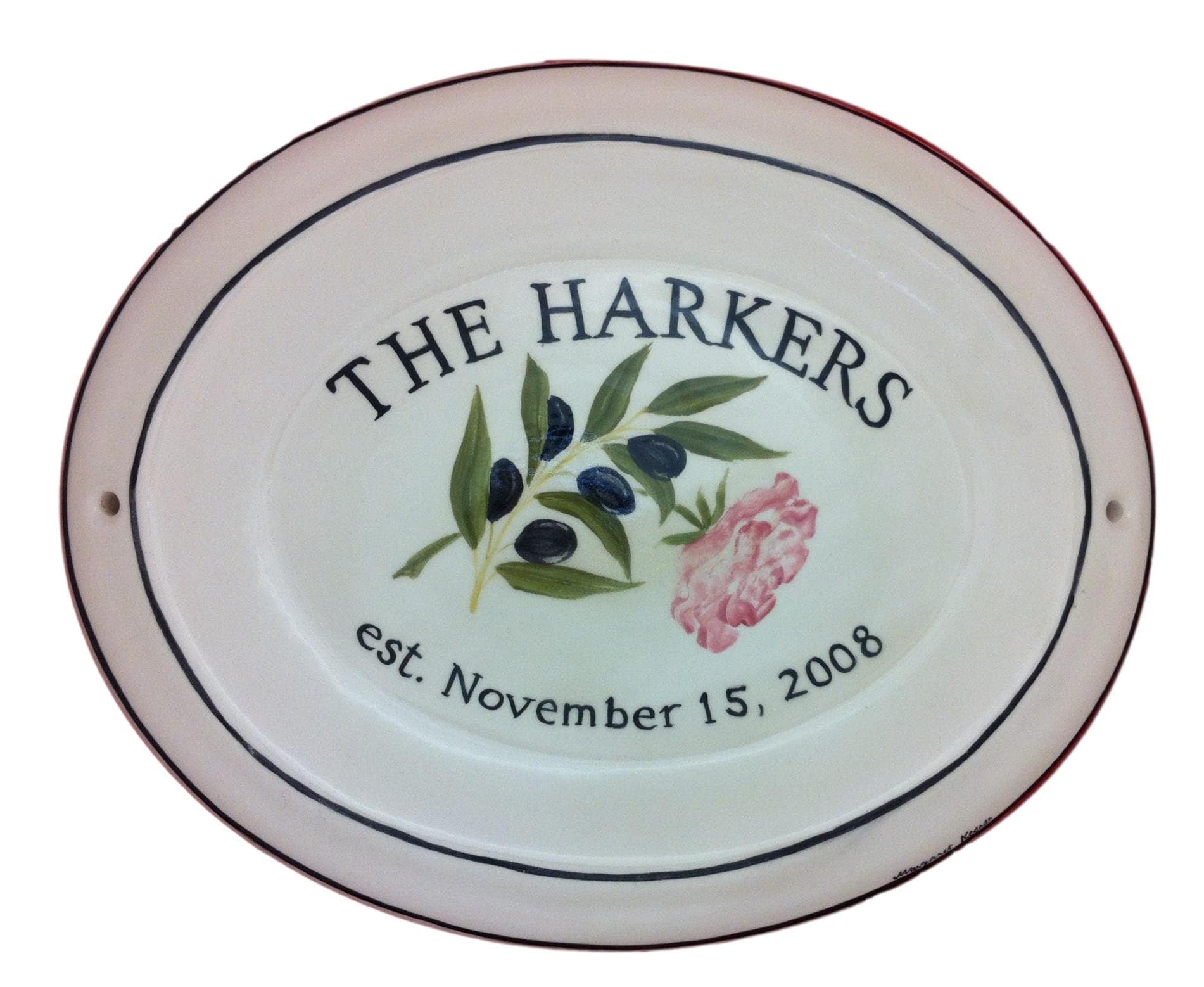 Custom Painted Ceramic House Sign / Personalized Wedding Plaque by ...