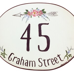 Custom Painted Ceramic Address Sign / Personalized House Plaque by ...