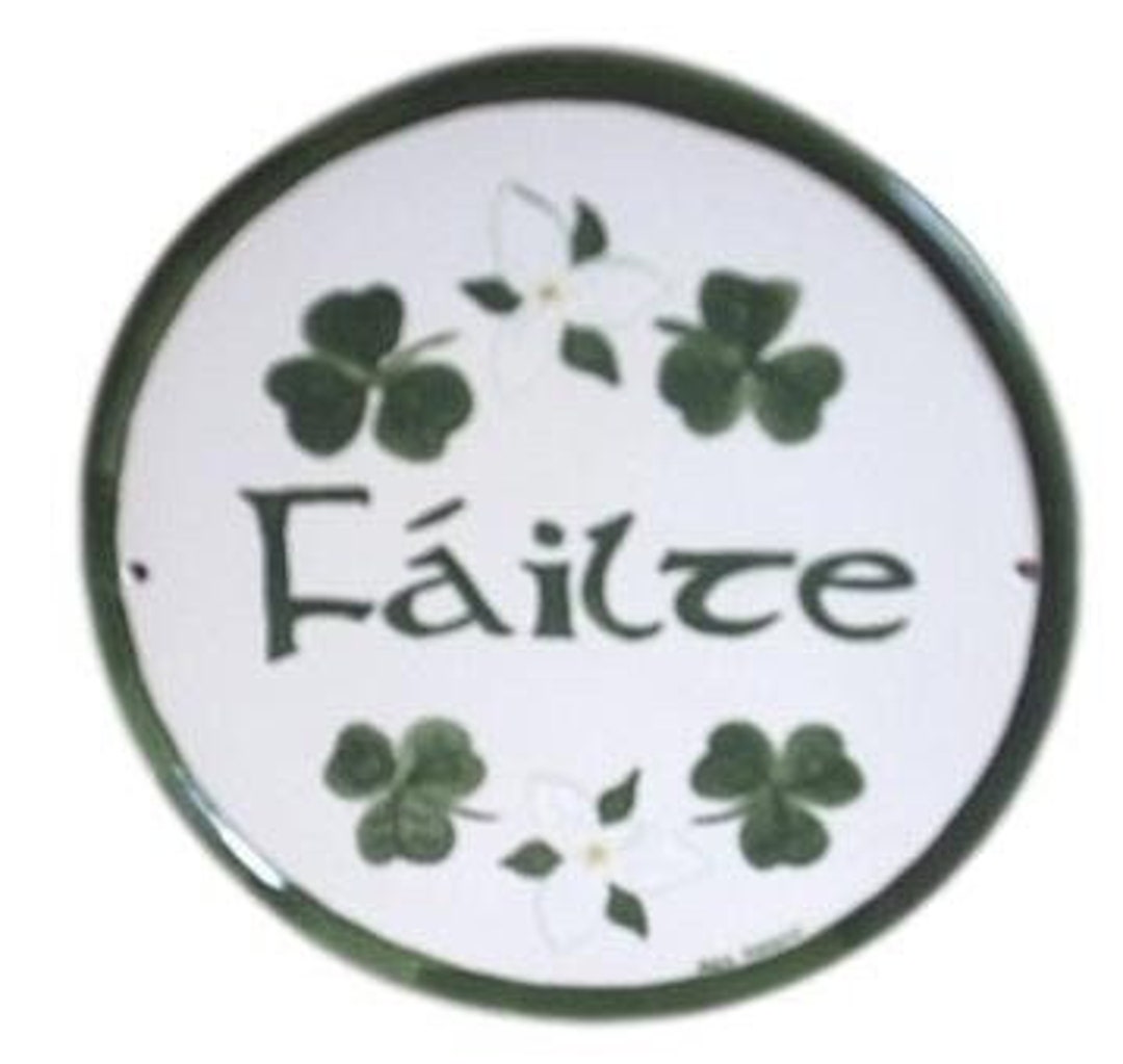 Custom Painted Ceramic Failte Welcome Plaque, Personalized House Sign ...