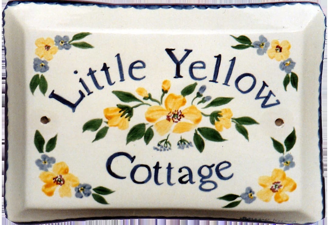 Custom Painted Ceramic House Sign, Cottagecore Decor (7.5"x5.5") - Etsy