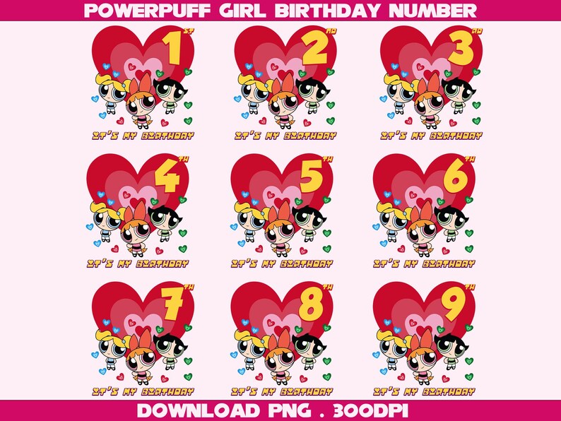 Powerpuff Girls Nunber Birthday PNG, Powerpuff Girls Birthday Png ...