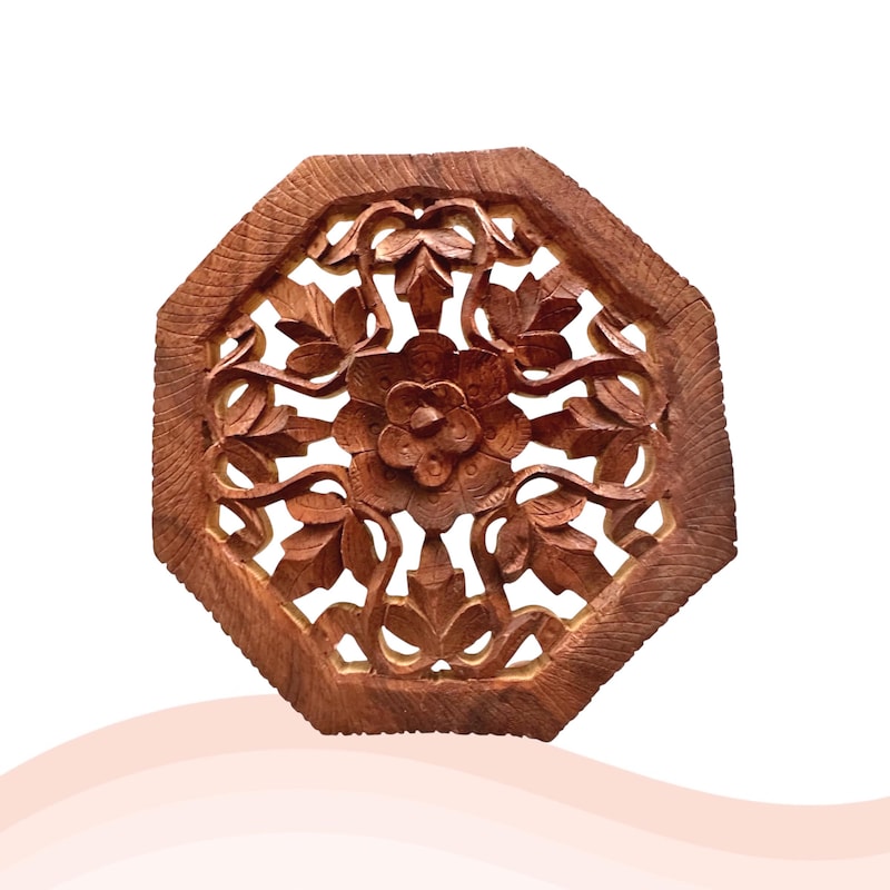 Carved Indian Wood Trivet - Etsy