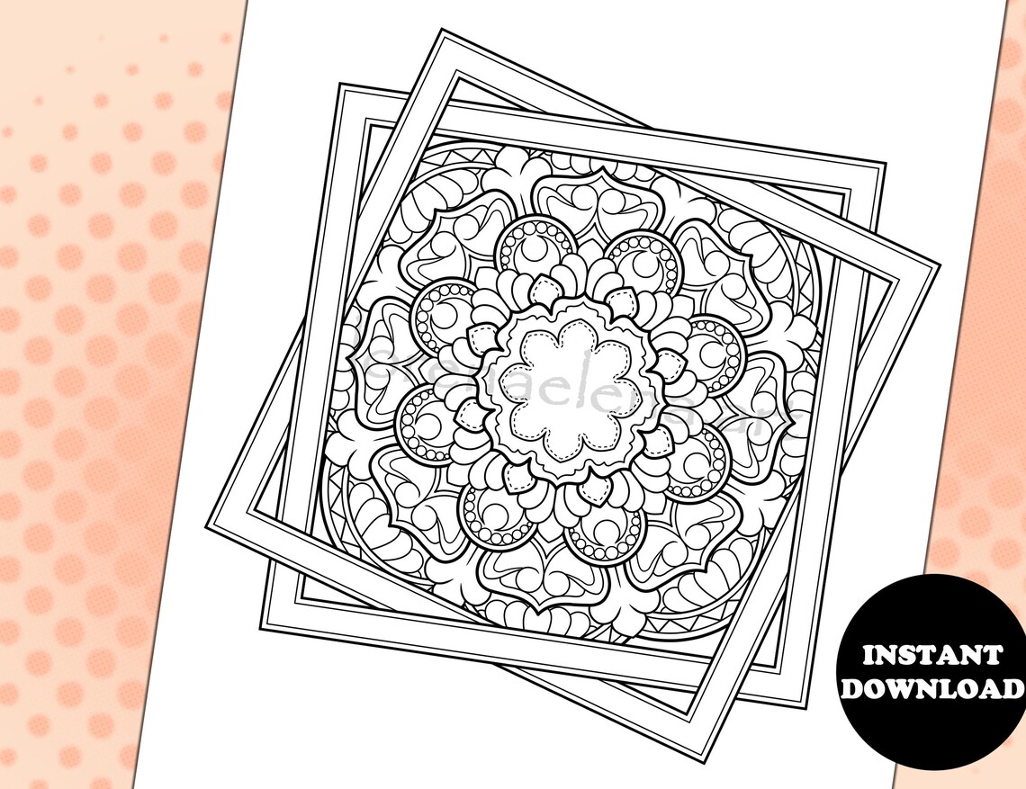 3 Intricate Mandala Coloring Pages for Adults, Instant Download, PDF ...