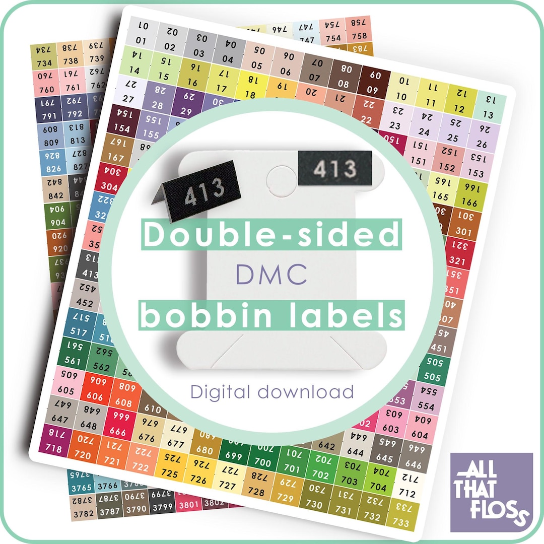 DMC Mini Bobbin Labels | Double-sided | Instant PDF Download - Etsy