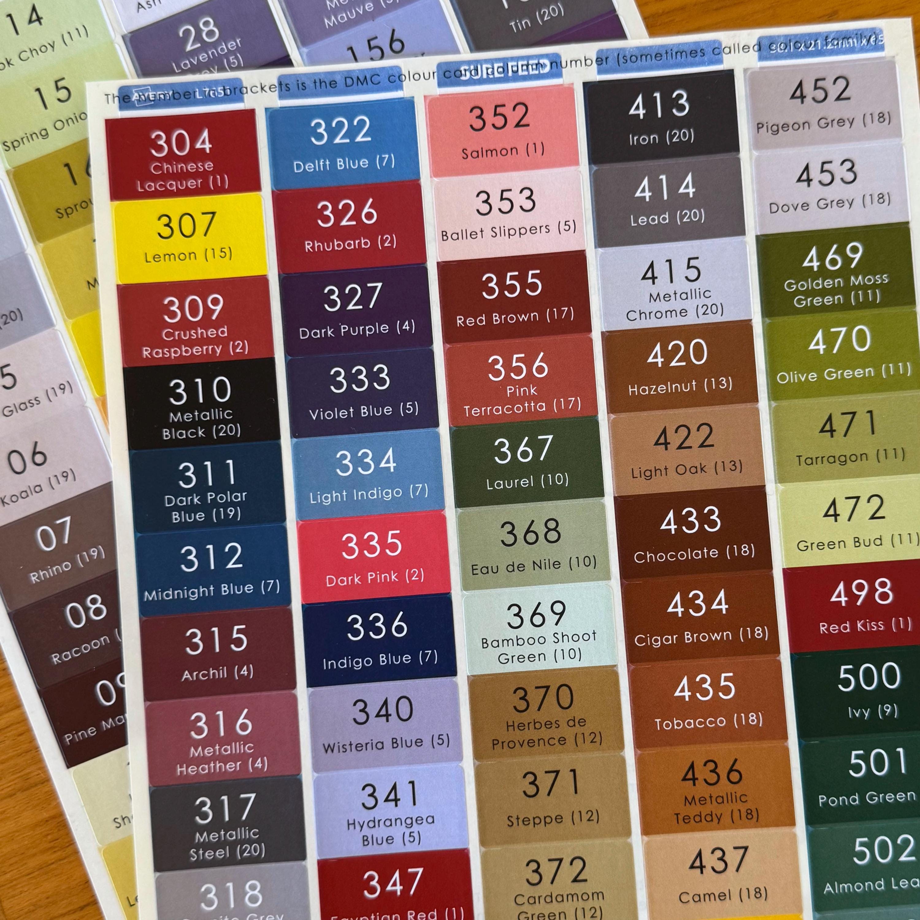 Download DMC Thread Labels/bag Tags | DMC Website Colour Names, Numbers ...