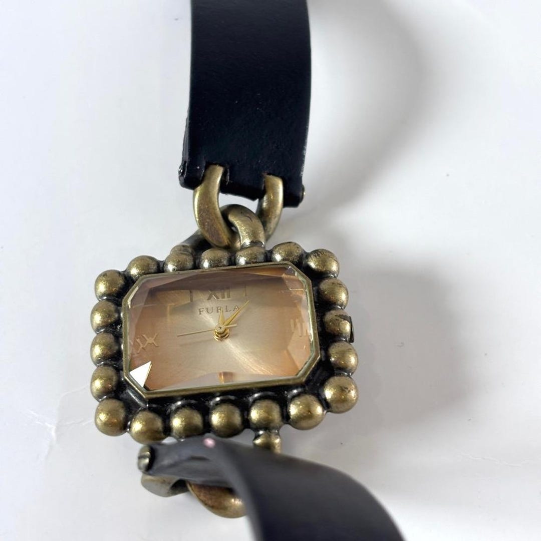 Furla Vintage Italian Leather Bracelet Watch - Etsy