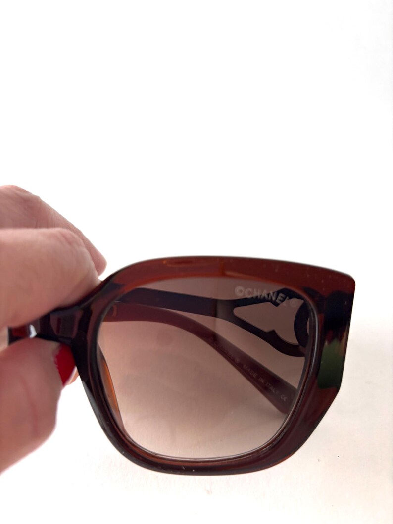 Vintage Chanel Rhinestone CC Brown Cat Eye Y2K Sunglasses - Etsy UK